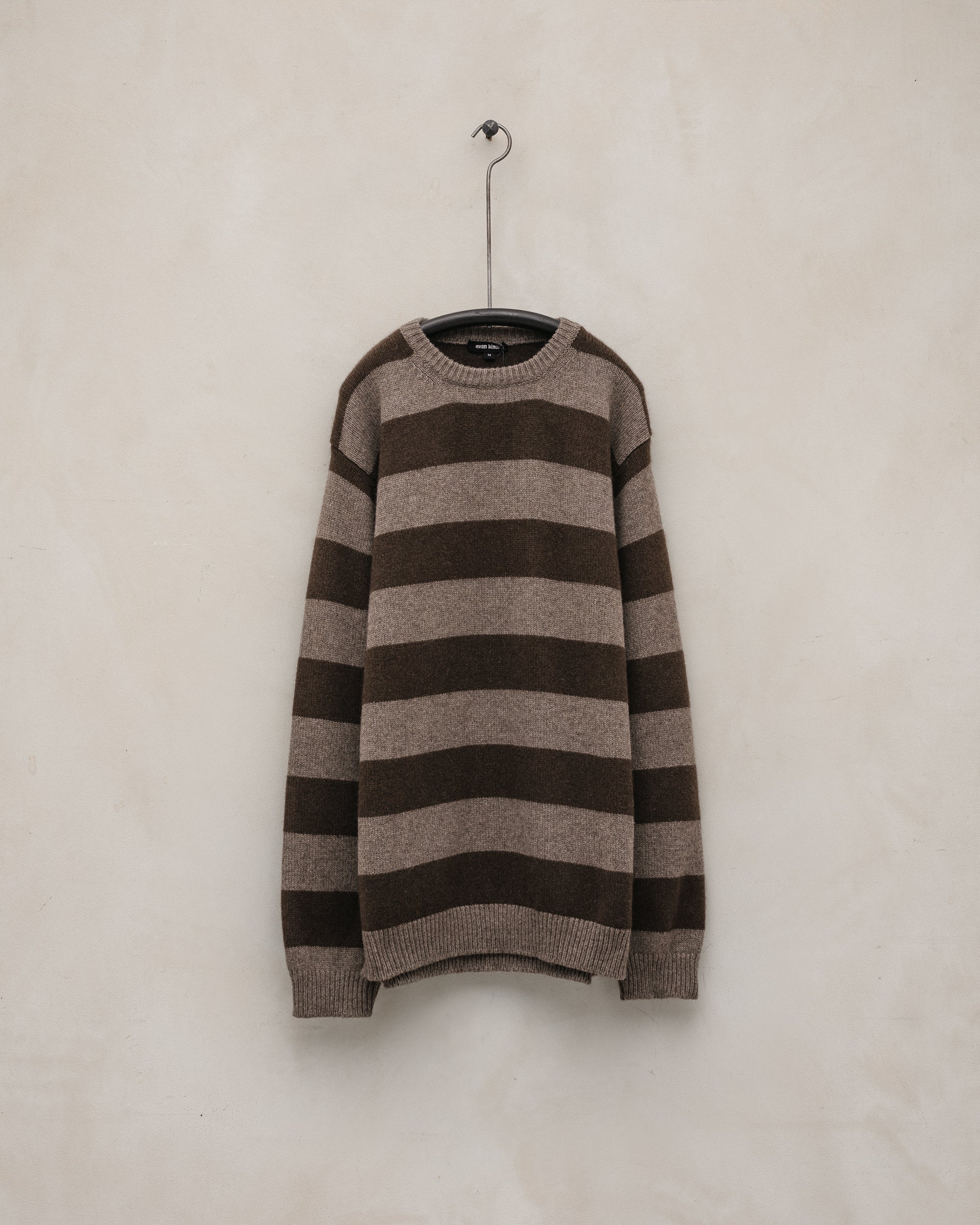 Striped Sweater - Undyed Yak Wool, Dark Brown/Light Brown – evan kinori